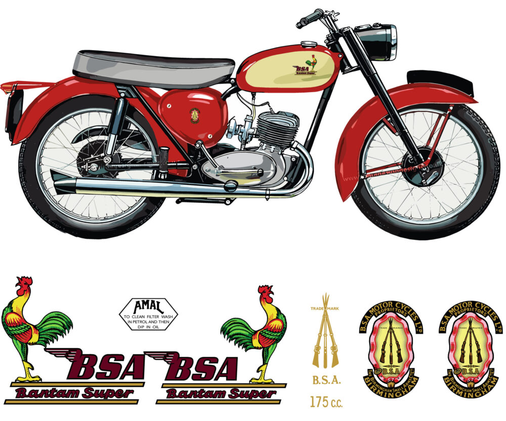 Classic Transfers 1960-1963 BSA Bantam D7 Transfer Set - Classic Transfers