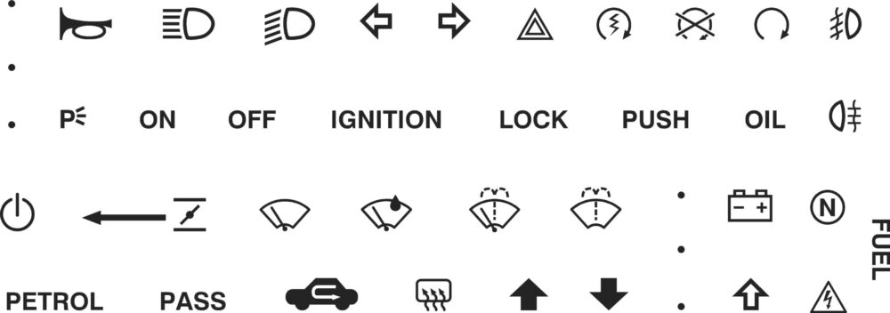 Classic Transfers Switch Control Symbols 9109B (motorcycle and car ...